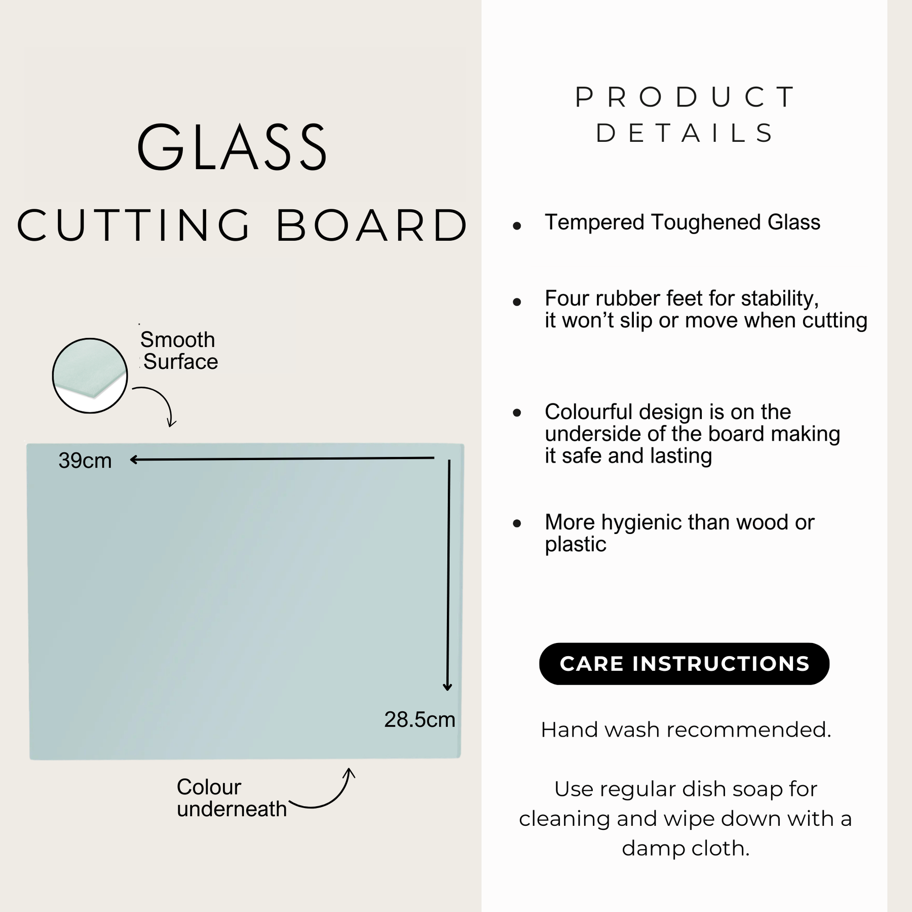 Sequin Burger Glass Chopping Board – Pastel Kitchenware – Yililo